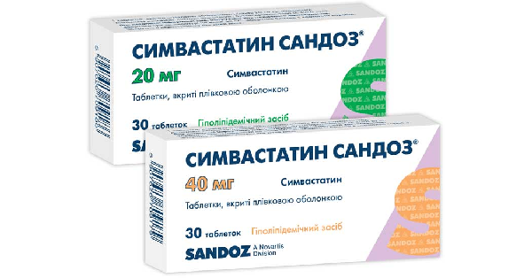 СИМВАСТАТИН САНДОЗ инструкция по применению, цена в аптеках Украины ...